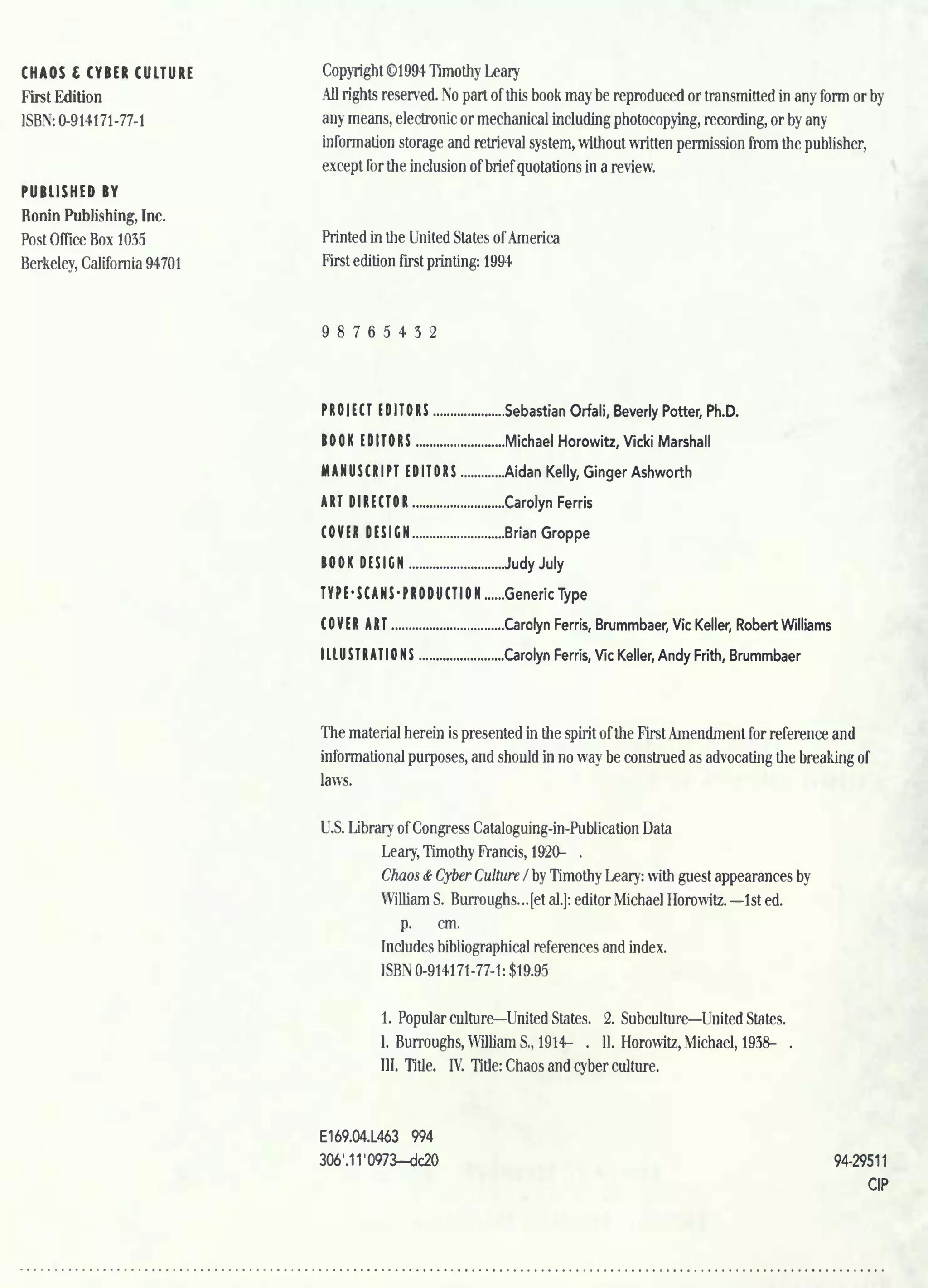 Chaos & Cyber Culture | PDF