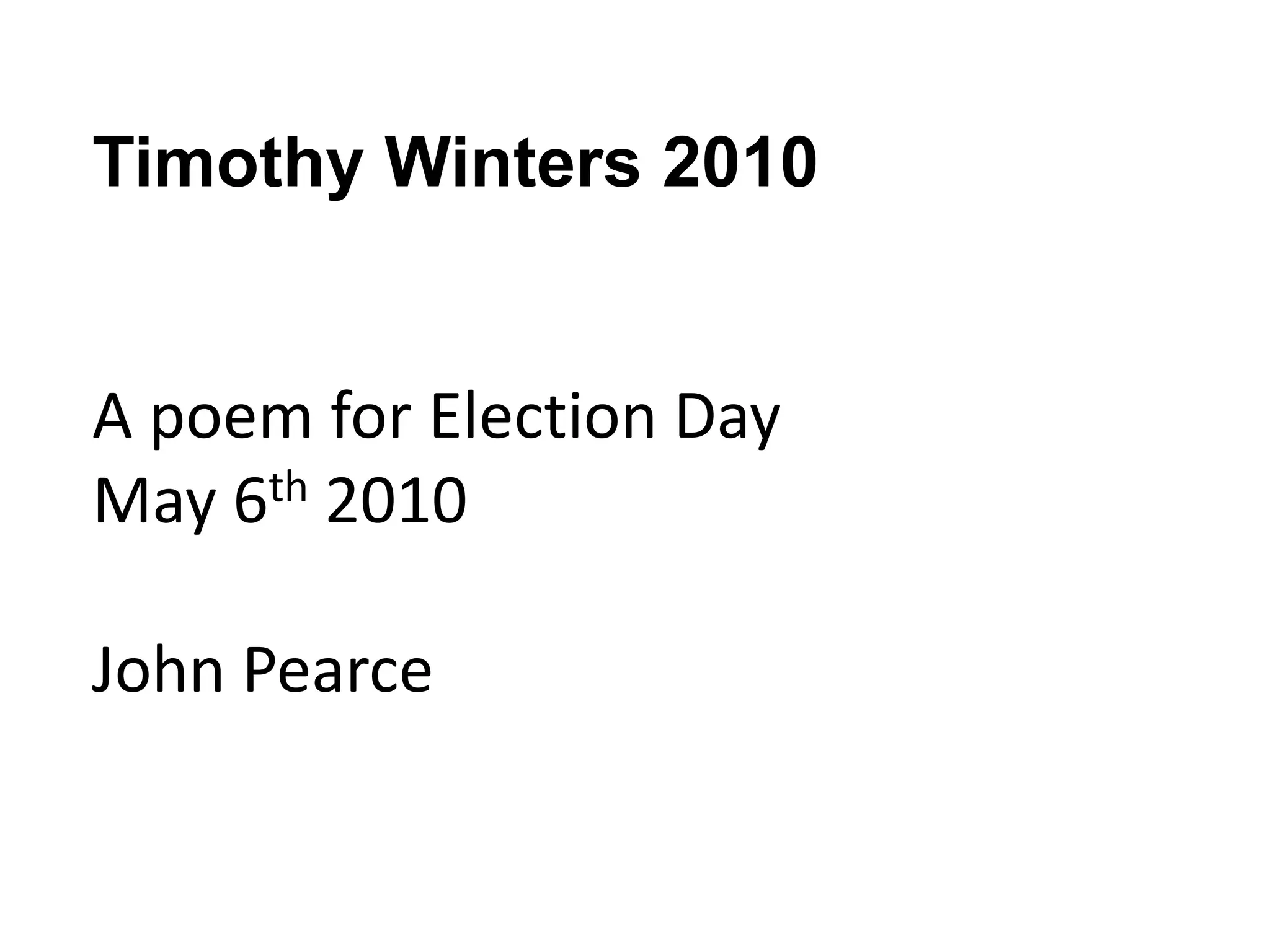 Timothy winters 2010 pp | PPT