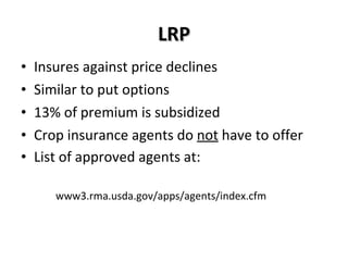 Livestock Risk Protection (LRP) | PPT