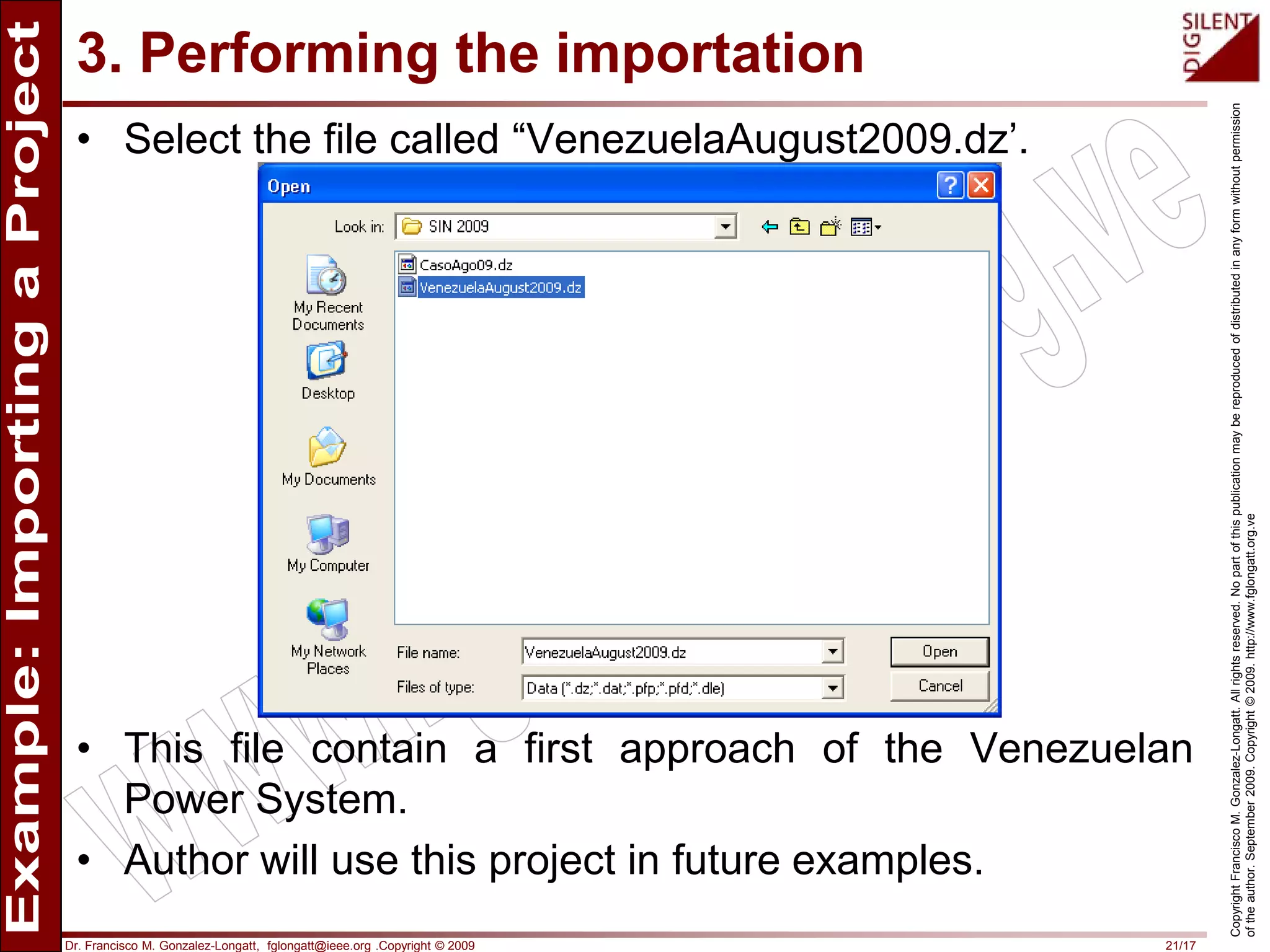 Importing/Exporting a project using DIgSILENT PowerFactory | PDF