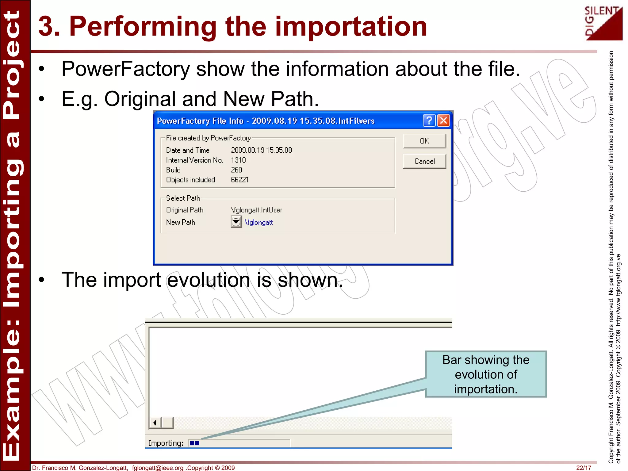 Importing/Exporting a project using DIgSILENT PowerFactory | PDF