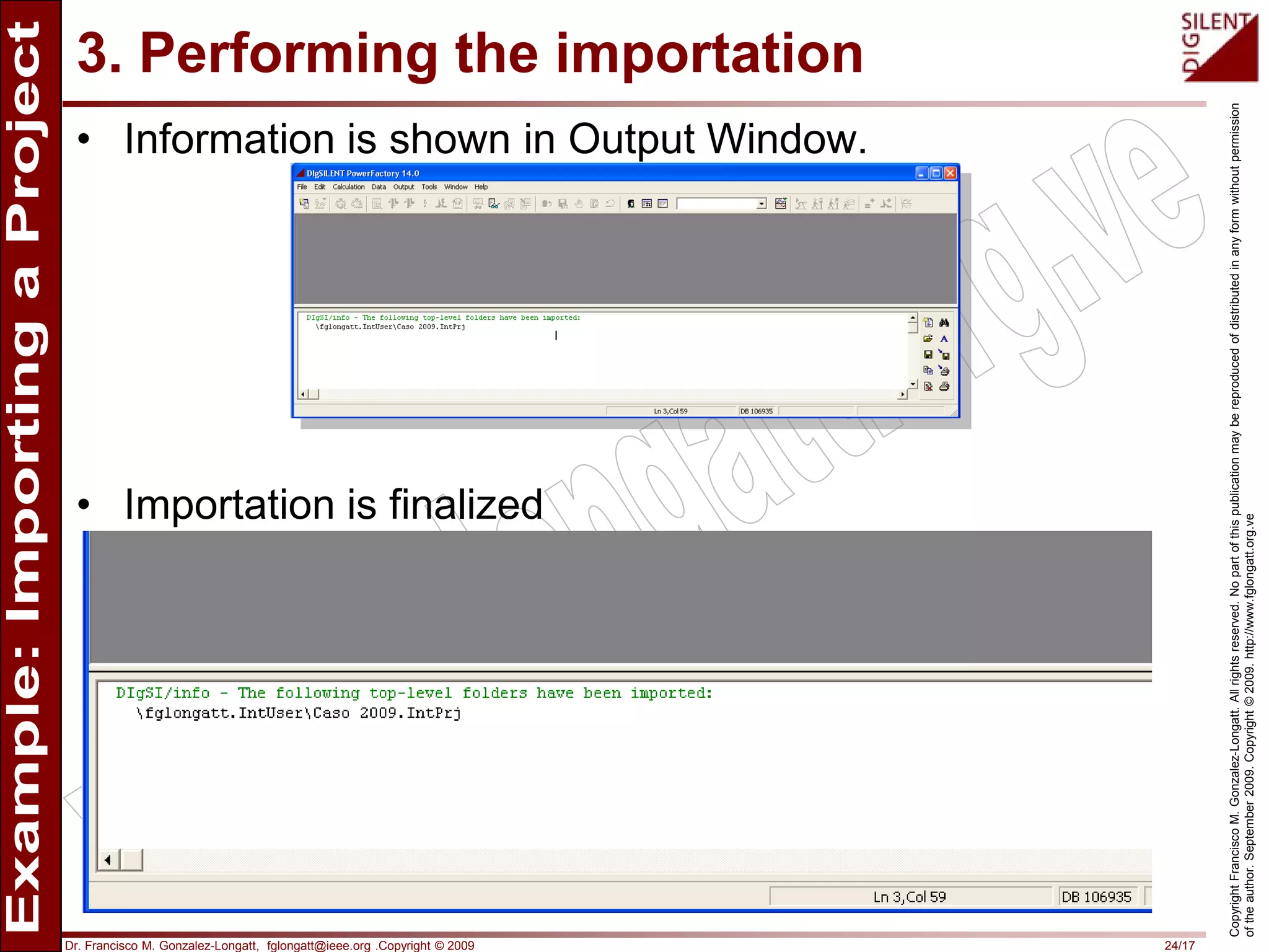 Importing/Exporting a project using DIgSILENT PowerFactory | PDF