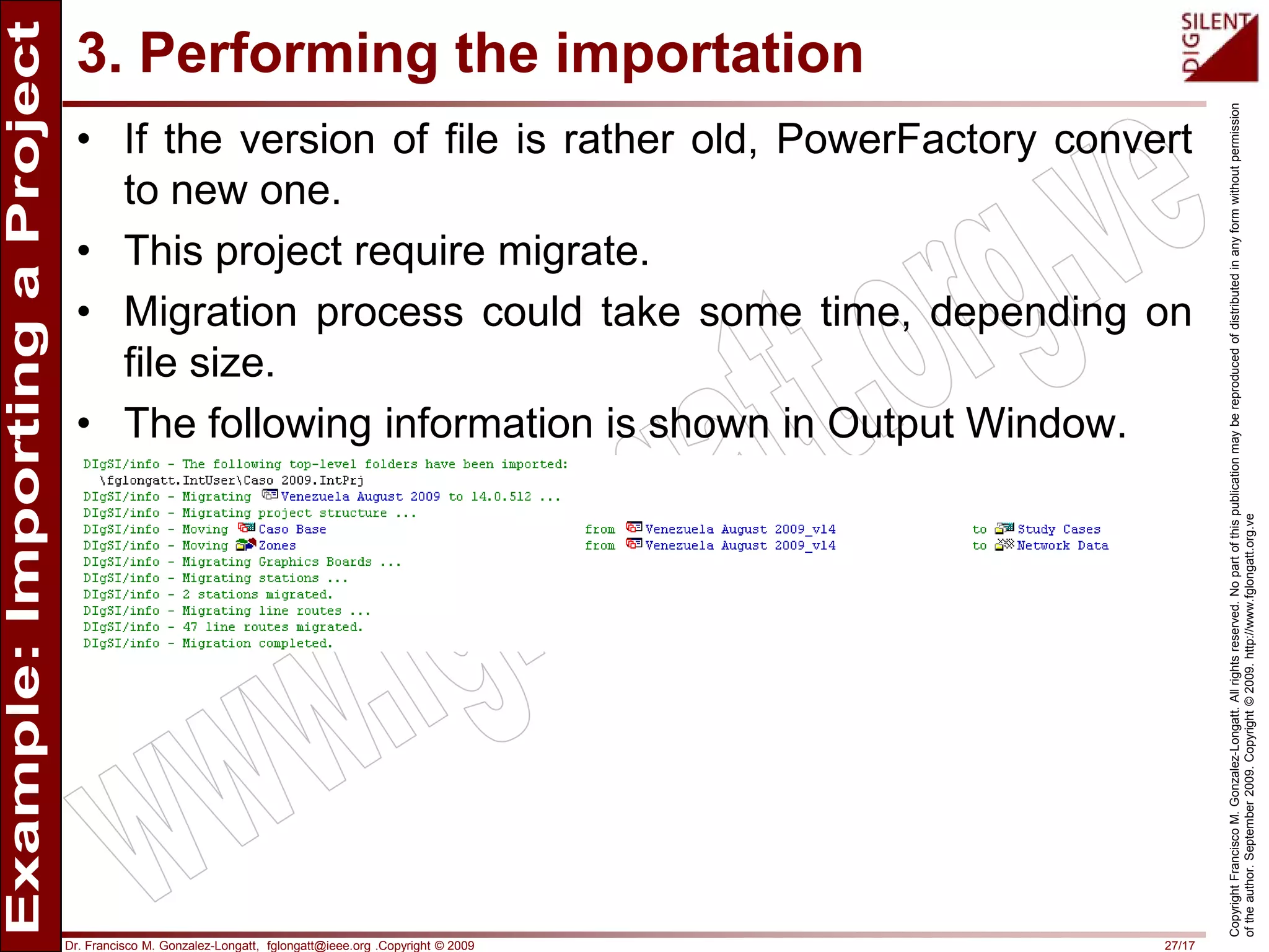 Importing/Exporting a project using DIgSILENT PowerFactory | PDF