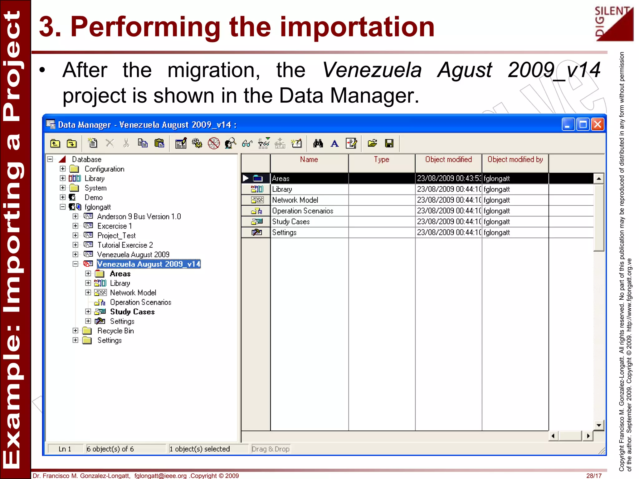 Importing/Exporting a project using DIgSILENT PowerFactory | PDF