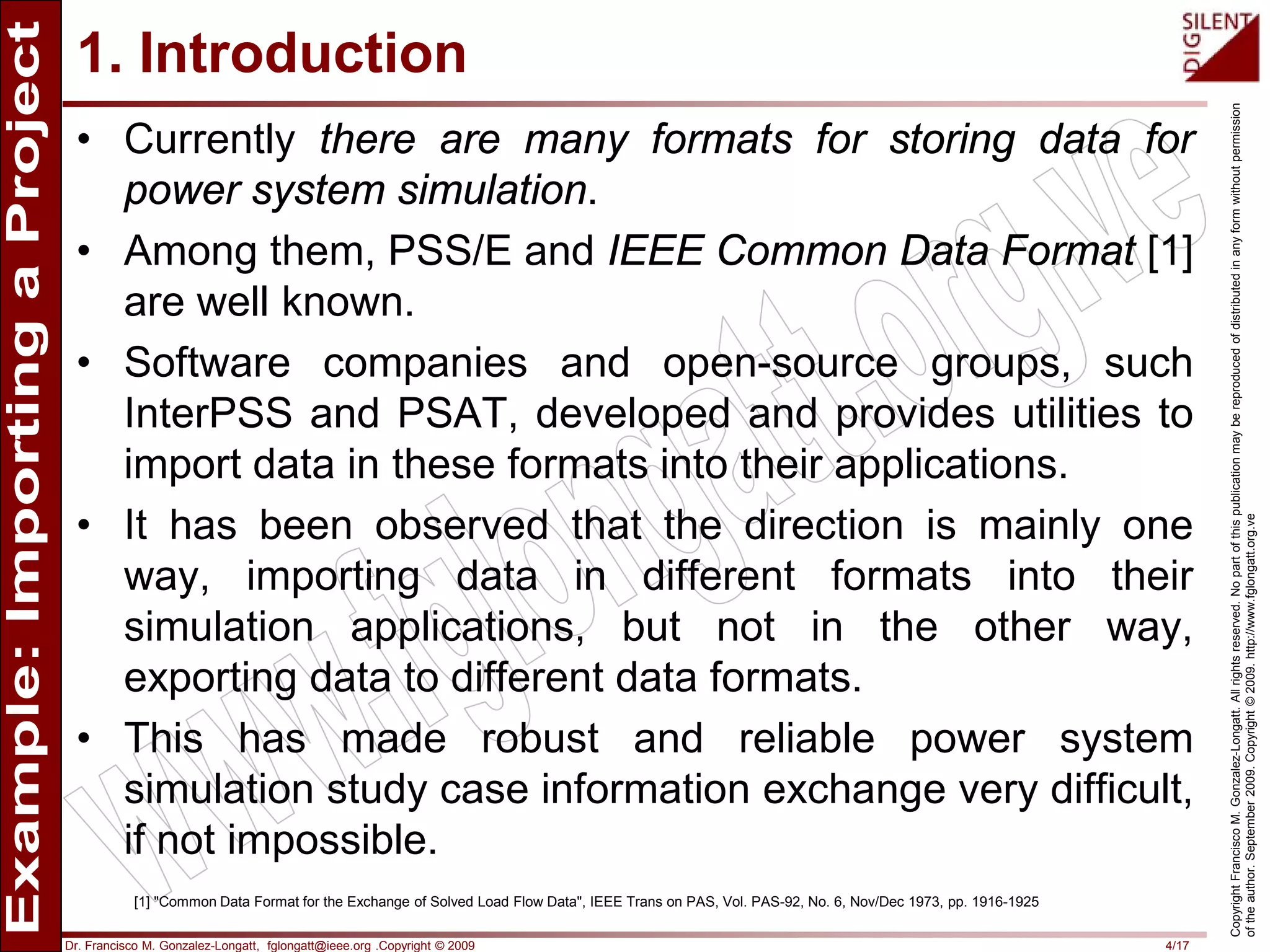 Importing/Exporting a project using DIgSILENT PowerFactory | PDF
