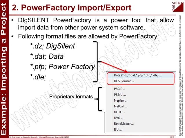 Importing/Exporting a project using DIgSILENT PowerFactory | PDF ...
