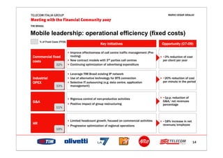 Tim Presentation On 2007 Telecom Italia Day | PPT