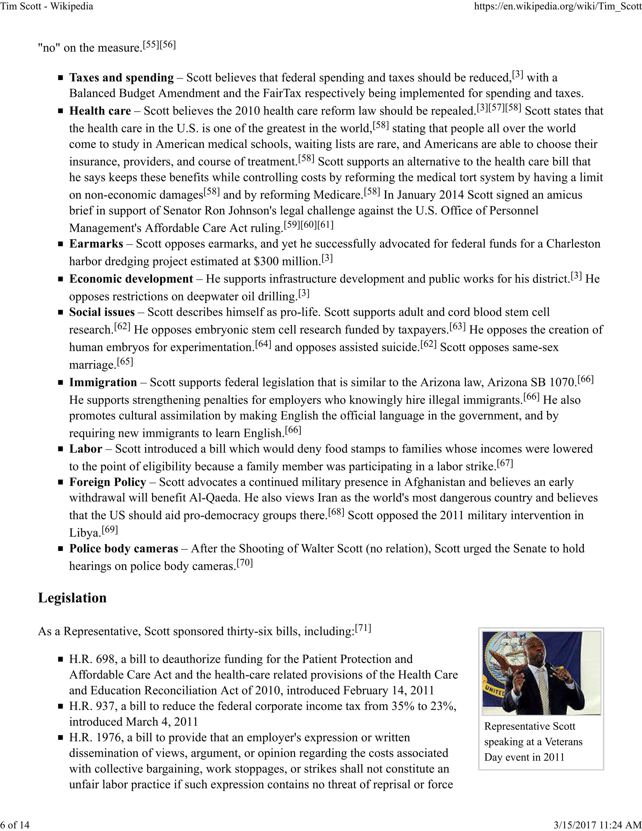 Tim Scott wikipedia (highlighted) | PDF | Politics