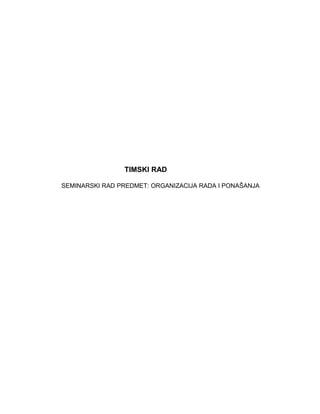 Timski rad 5 | PDF