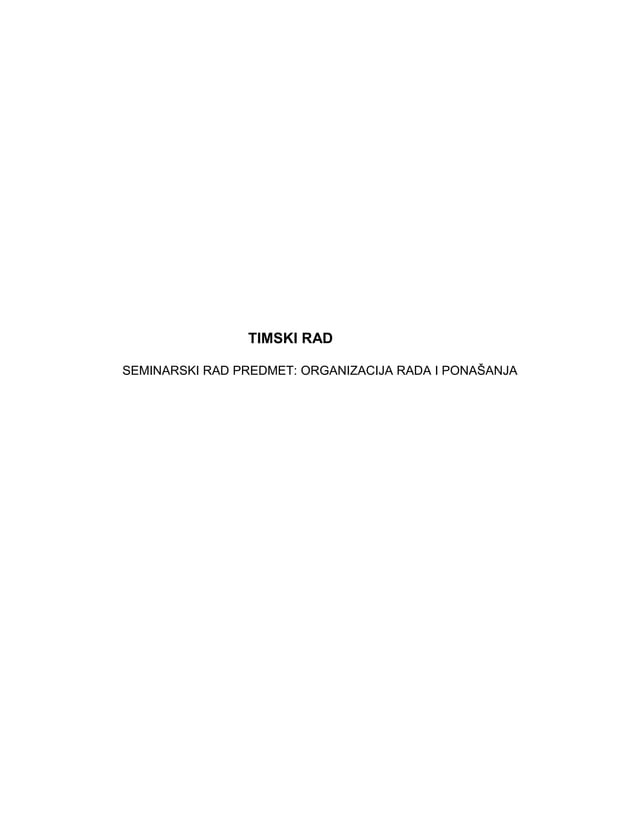 Timski rad 5 | PDF