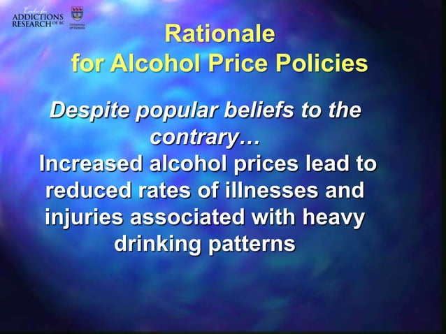 Minimum alcohol price policies in action: A report from Canada | PPT