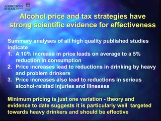 Minimum alcohol price policies in action: A report from Canada | PPT