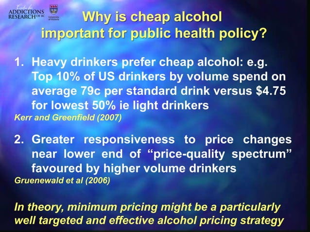 Minimum alcohol price policies in action: A report from Canada | PPT