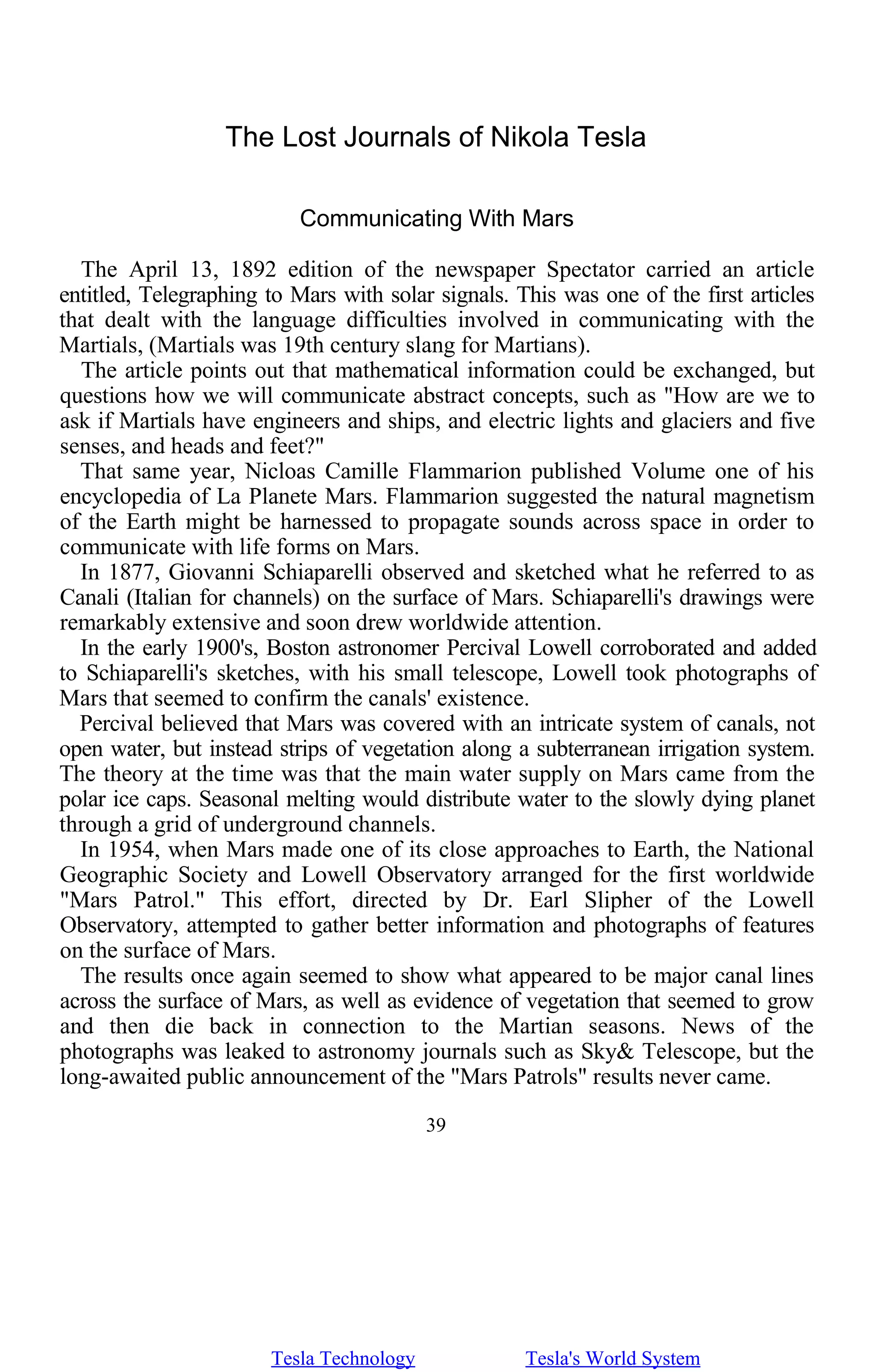 The Lost Journals of Nikola Tesla | PDF