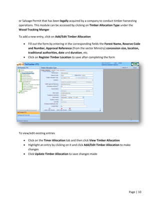 KWC Wood Tracking System TimTracker User Guide | PDF