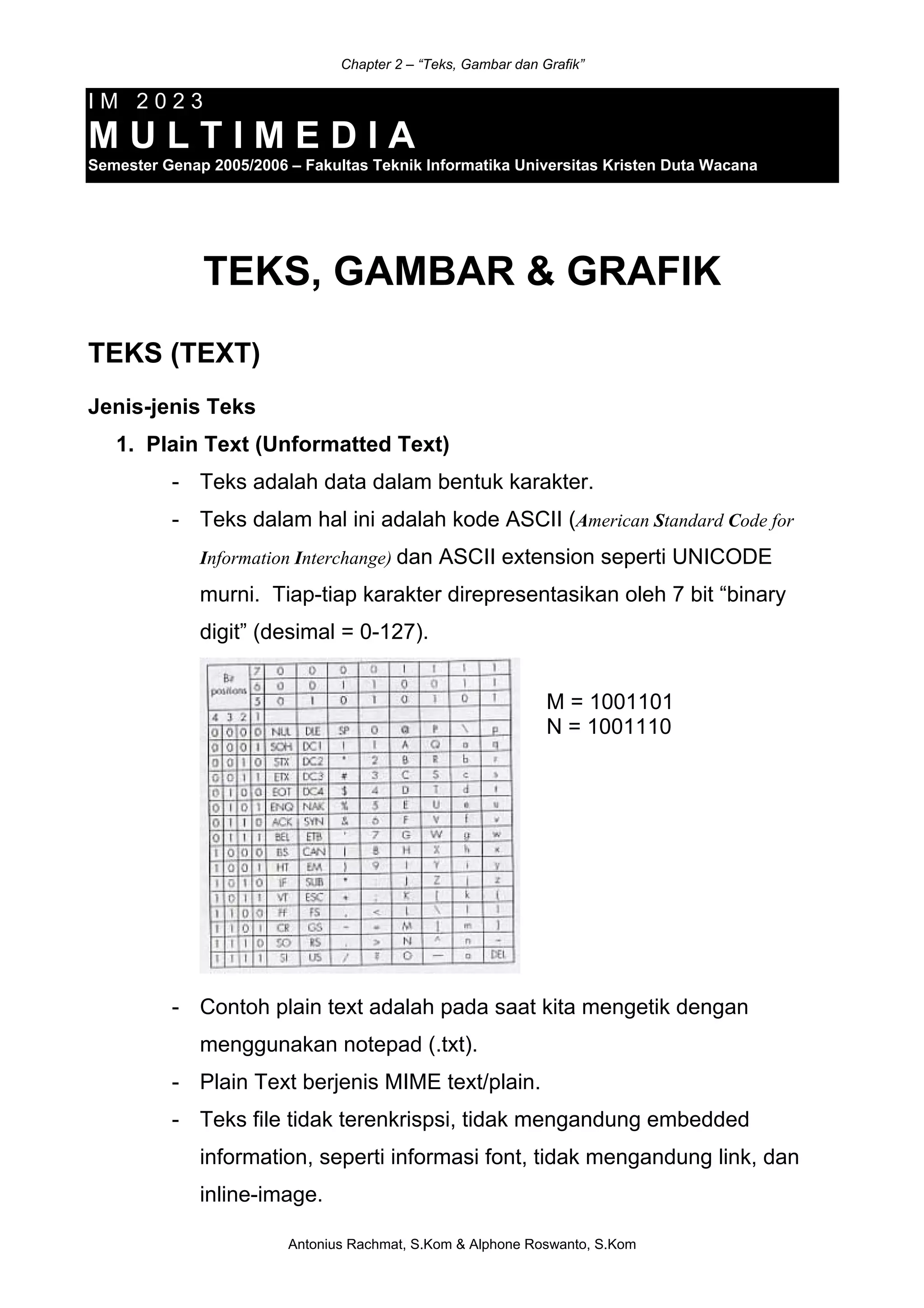 Tim (TEKNOLOGI INFORMASI MULTIMEDIA) ujian multimedia teks dan-gambar | PDF
