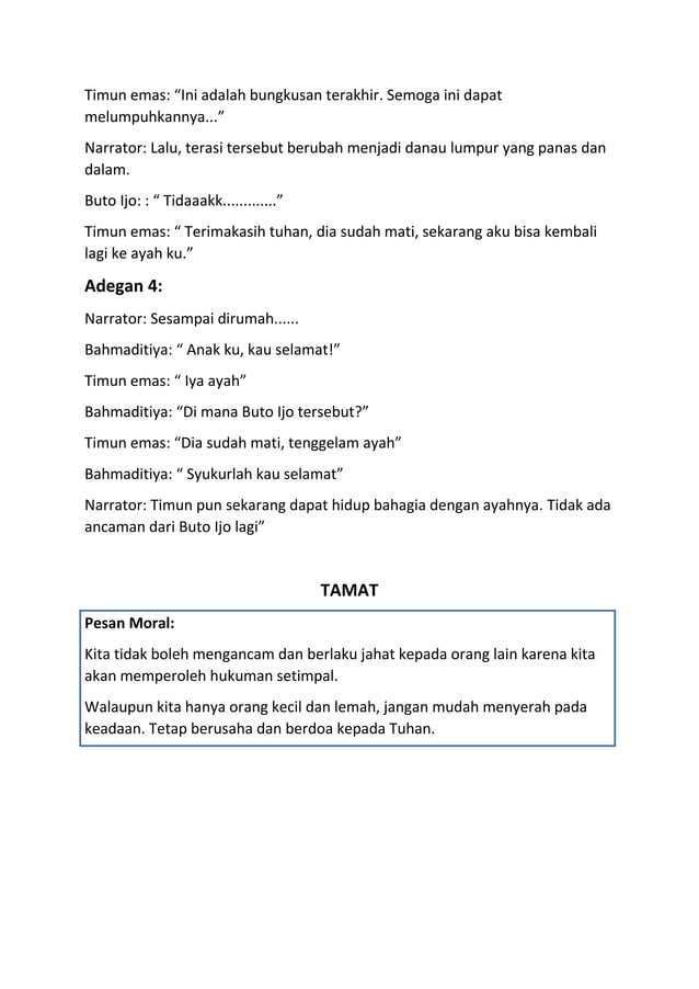 Naskah drama Timun Emas | PDF