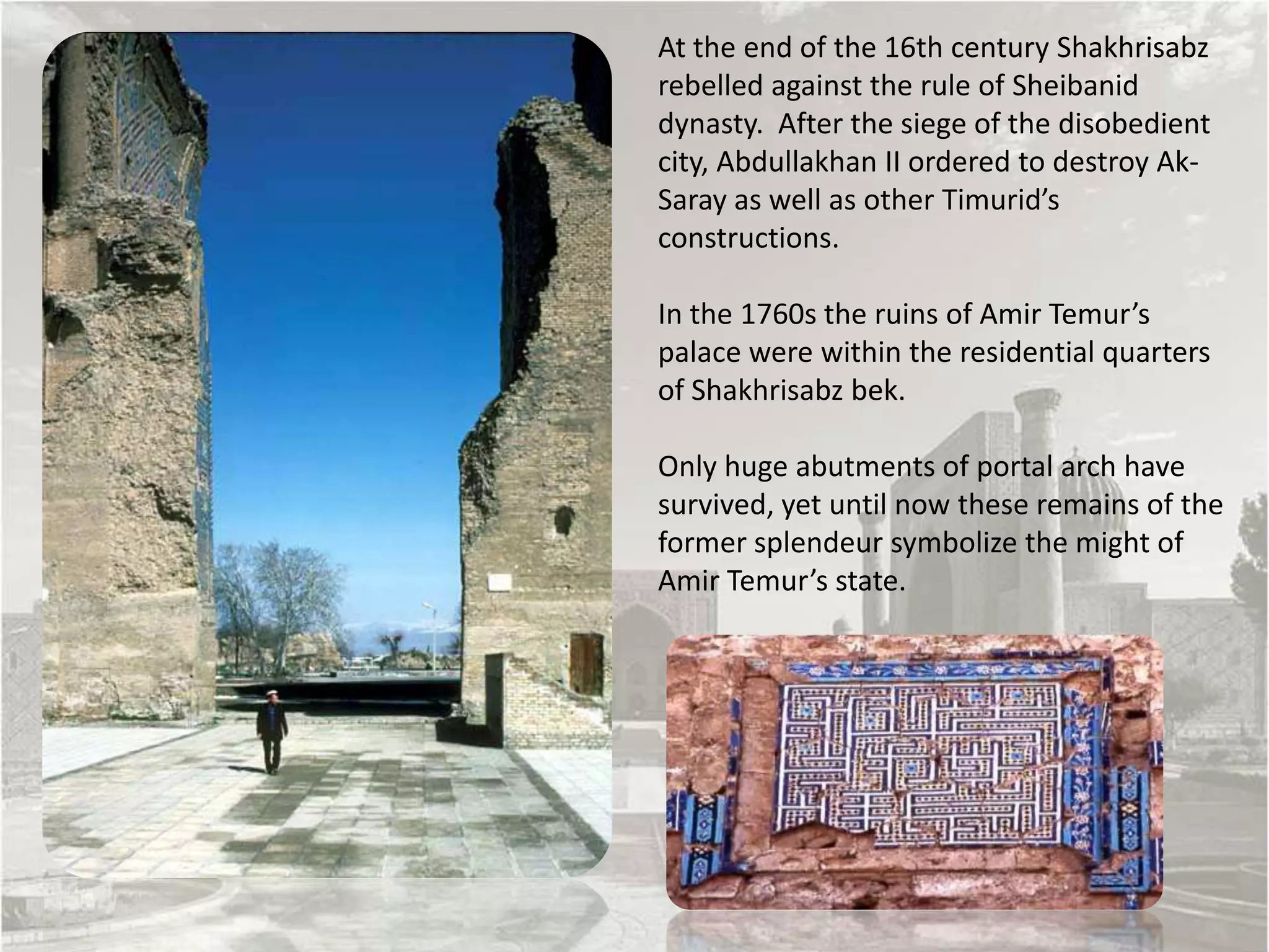 Timurid architecture - Ulugh Beg Madrasa, The Bibi Khanum Mosque, Aq ...