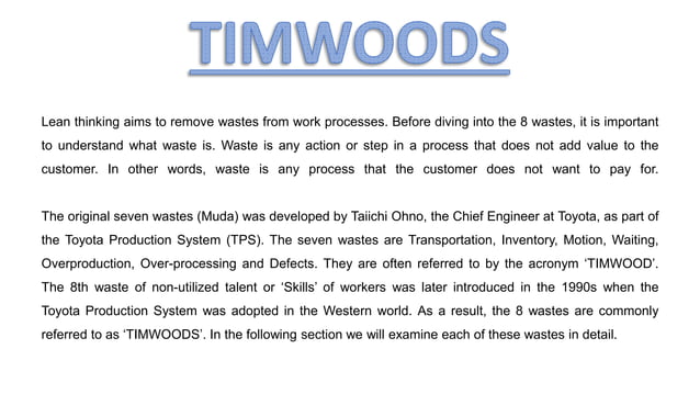 Timwoods- Lean Manufacturing | PPTX