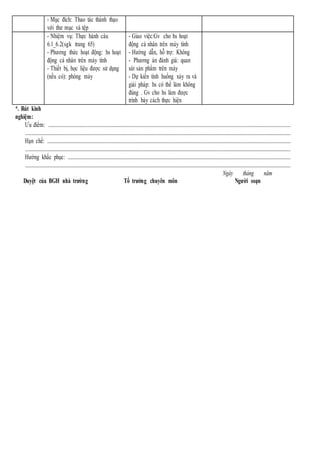 KẾ HOẠCH BÀI HỌC THEO CHỦ ĐỀ TIN 6 | CHỦ ĐỀ BTH 1 : THAO TÁC VỚI TỆP VÀ THƯ MỤC | PDF