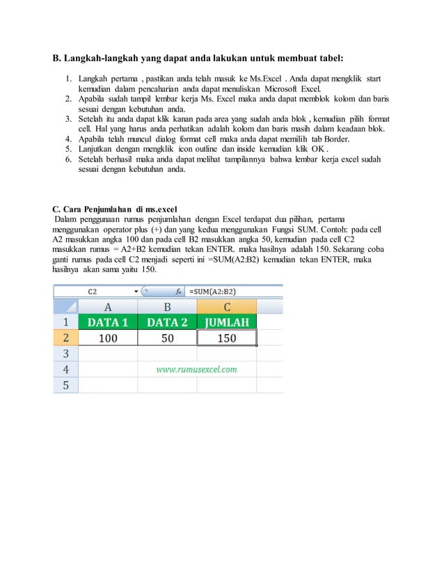 Tugas TIP : Prosedur-prosedur dalam ms.excel | PDF