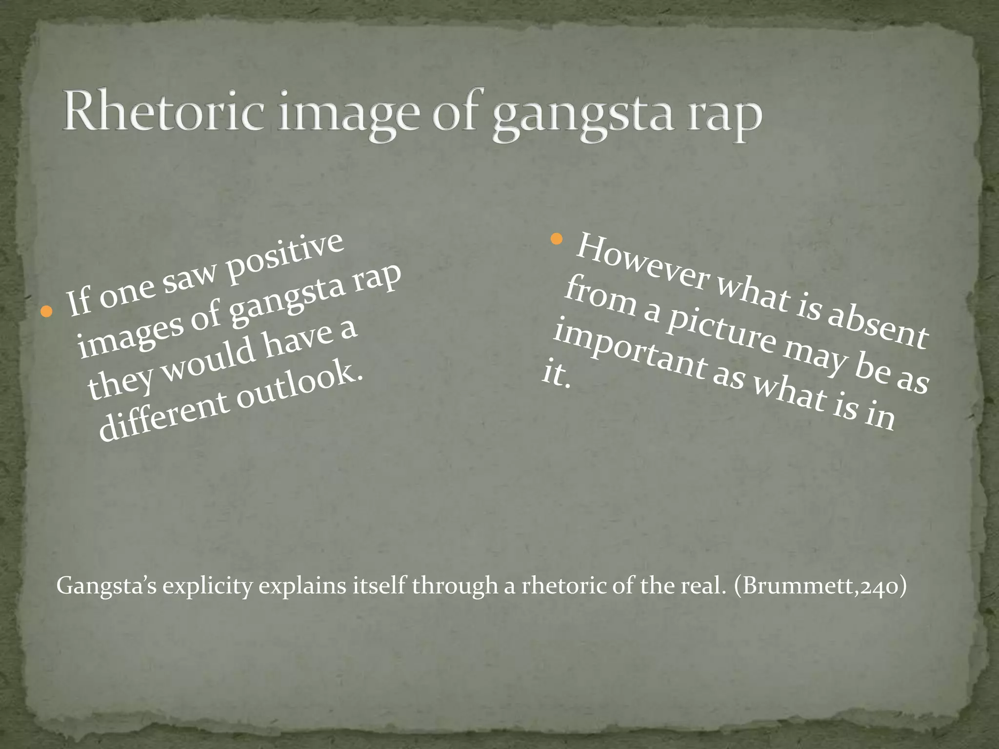 Chapter 7: Gangsta rap | PPT