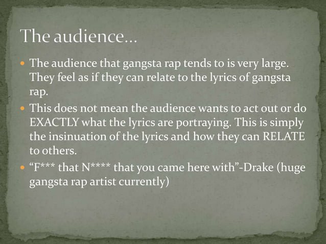Chapter 7: Gangsta rap | PPT