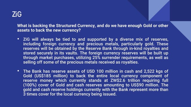 Evolution of the Zimbabwean Currency - ZIG | PPTX | Currencies | Economy