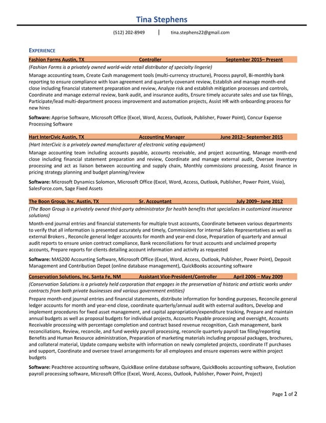 Tina Stephens Resume 2017 | DOC