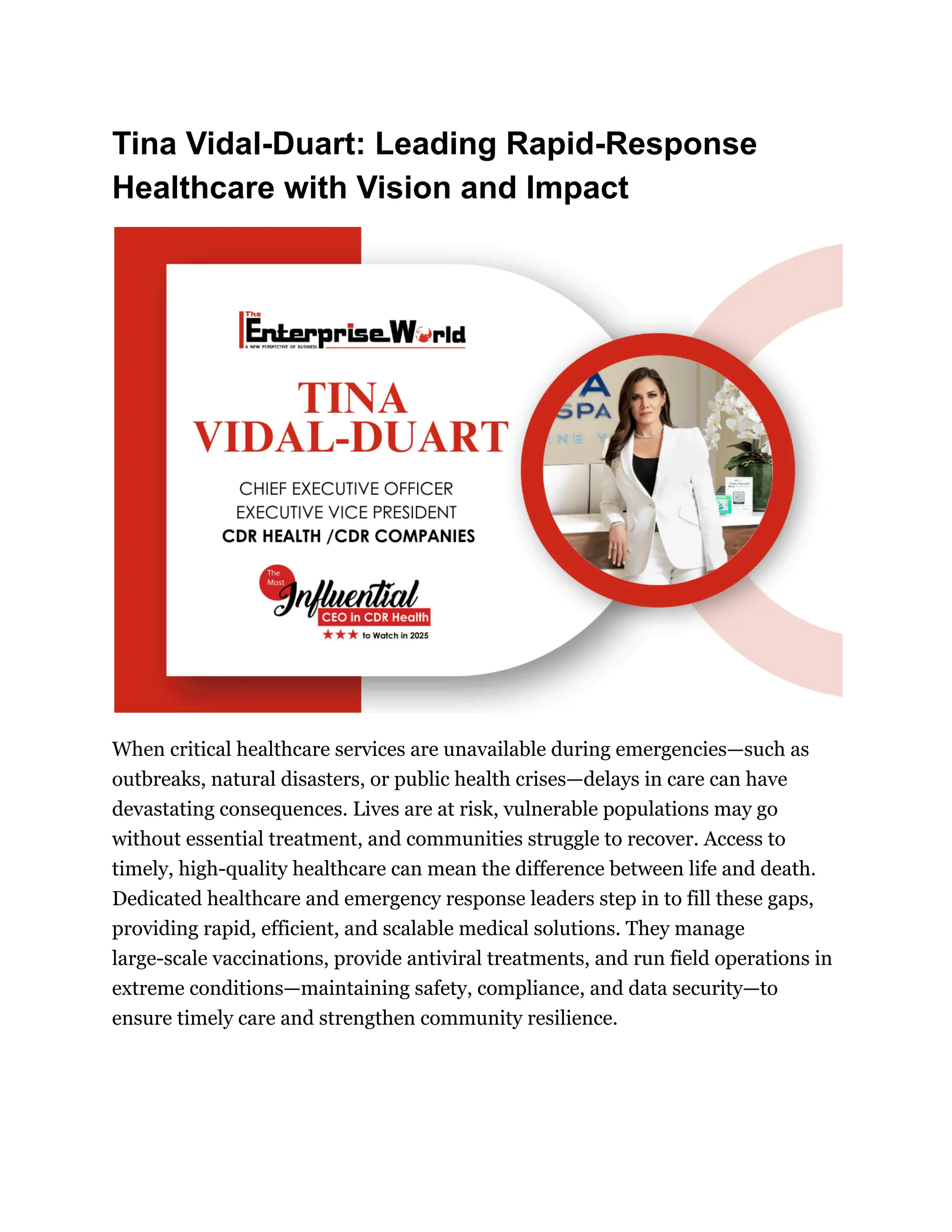 Tina Vidal-Duart_ Leading Rapid-Response Healthcare with Vision and ...