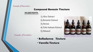 Tincture - Pharmaceutical technology-I | PPTX