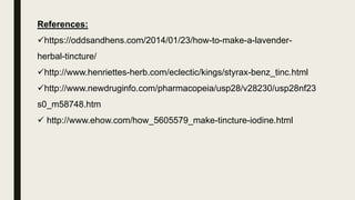 Tinctures | PPTX