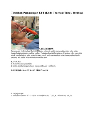 Cara Pemasangan ETT untuk Intubasi | PDF