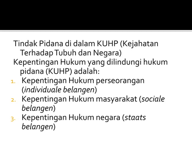 Tindak Pidana dalam KUHP | PPTX