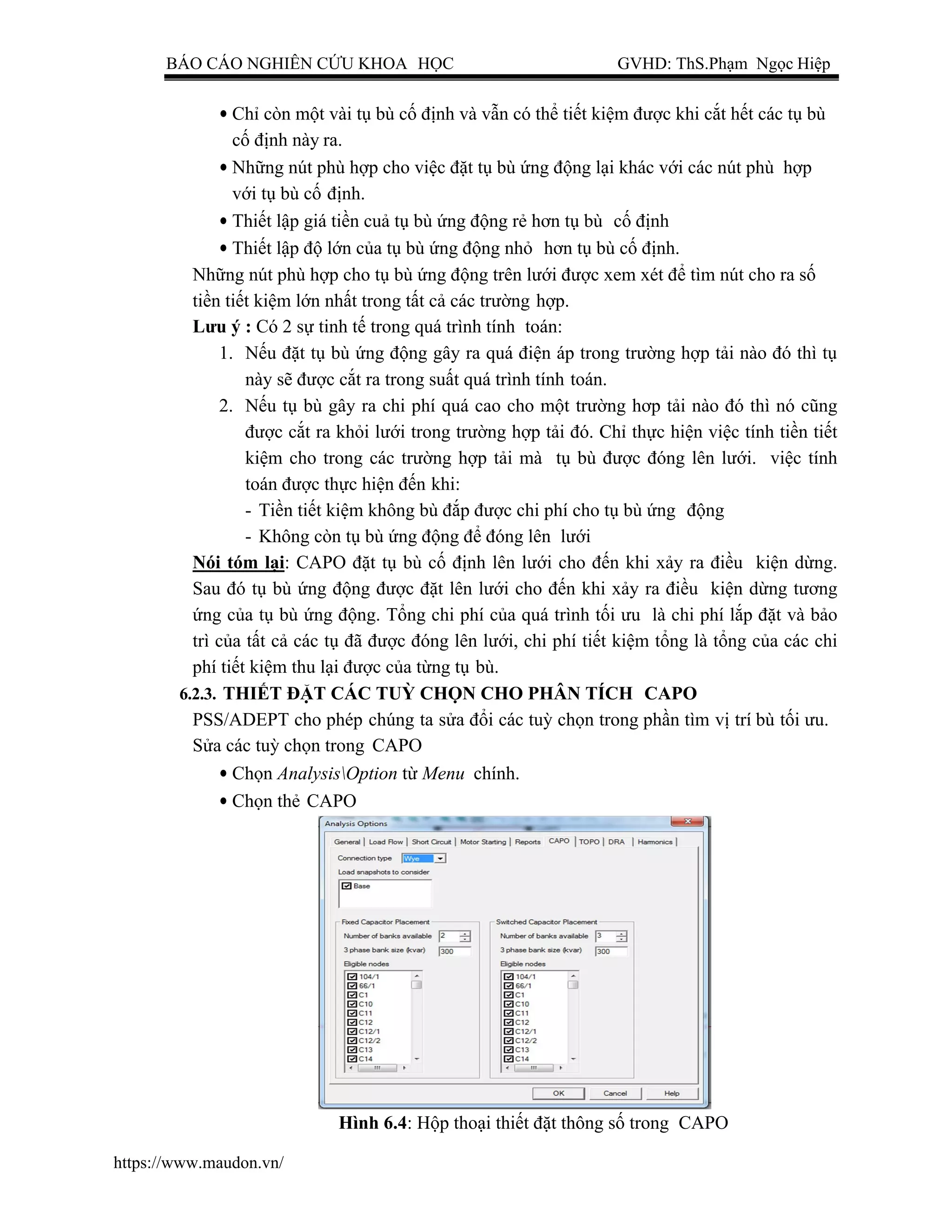 Đề tài Ứng dụng phần mềm PSSADETP bù tối ưu công suất phản kháng cho hệ ...