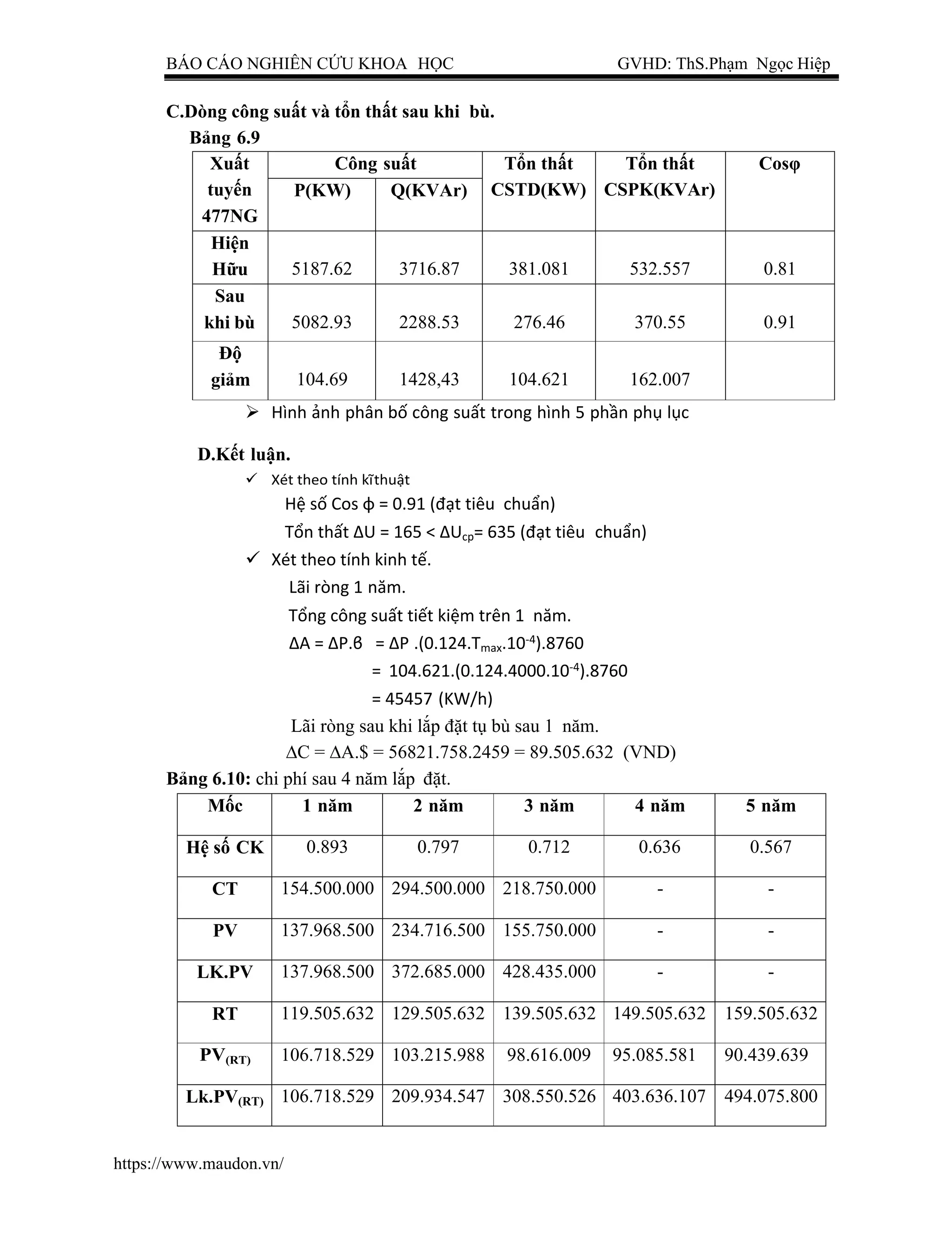 Đề tài Ứng dụng phần mềm PSSADETP bù tối ưu công suất phản kháng cho hệ thống điện huyện Châu ...