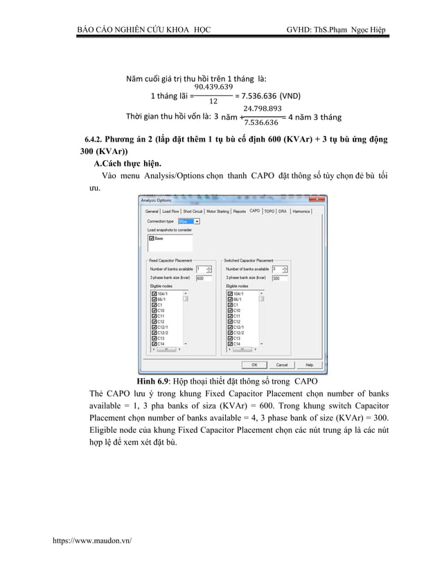 Đề tài Ứng dụng phần mềm PSSADETP bù tối ưu công suất phản kháng cho hệ thống điện huyện Châu ...