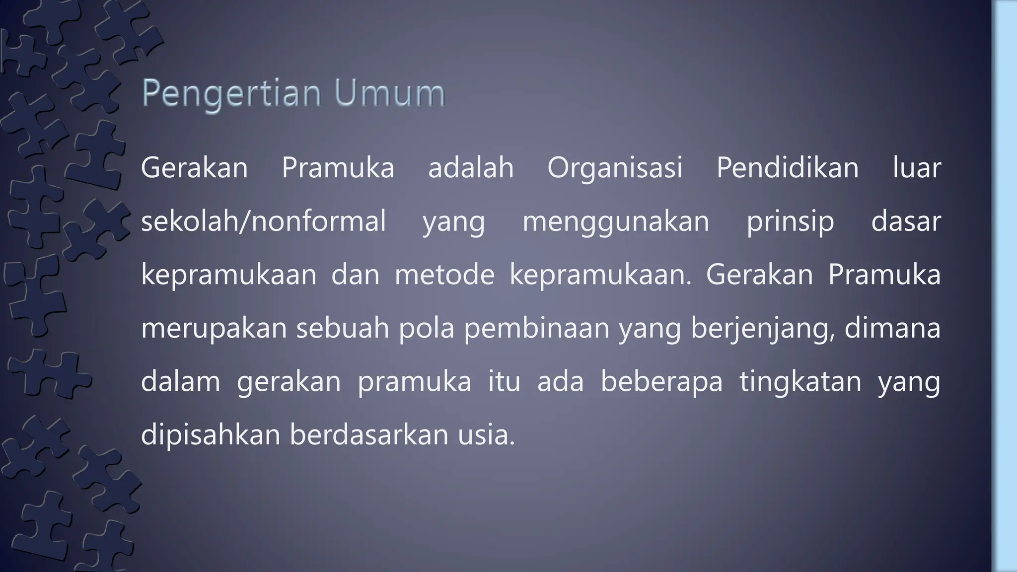 Tingkatan/Golongan dalam Gerakan Pramuka | PPTX
