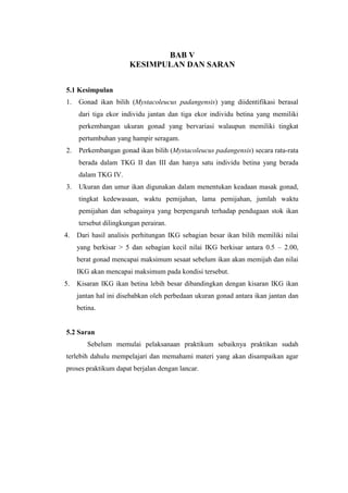 Tingkat kematangan gonad ikan bilih (Mystacoleucus padangensis) | DOCX