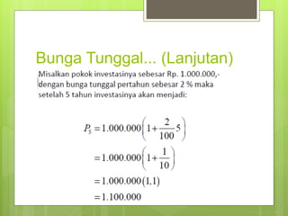 TINGKAT SUKU BUNGA. MATEMATIKA FINANSIAL. | PPTX