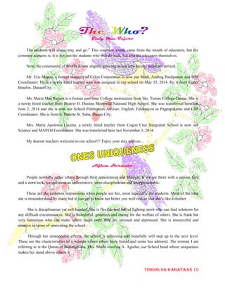 Tingog Sa Kabataan - An Official School Paper | PDF