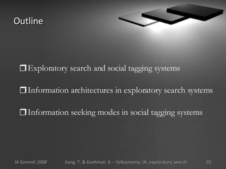 Folksonomy as an information architecture for exploratory search | PPT