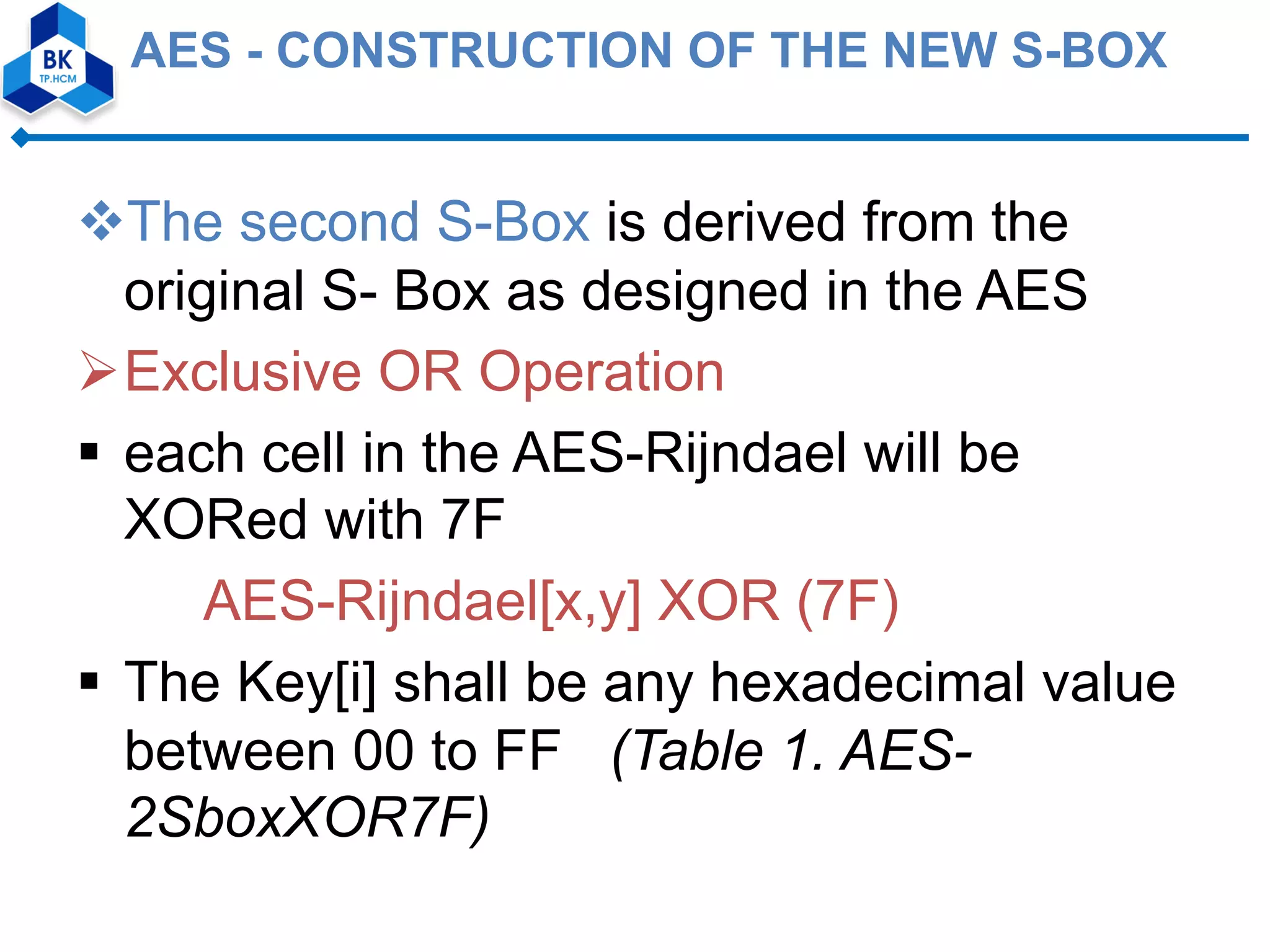 Modified Aes Algorithm Using Multiple S Boxes Ppt 2585