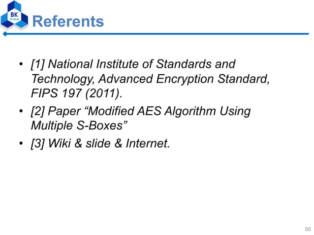 Modified Aes Algorithm Using Multiple S Boxes Ppt