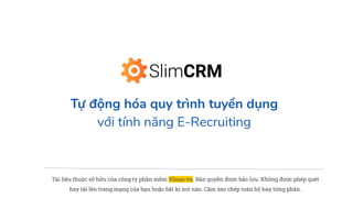 Tự động hóa quy trình tuyển dụng với tính năng E-Recruiting | PDF