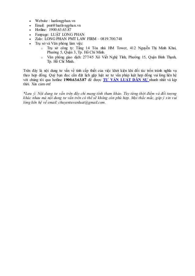 Tính cấp thiết của việc khởi kiện khi đối tác trốn tránh nghĩa vụ theo hợp đồng | PDF