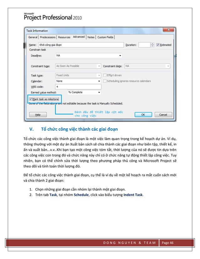 Tin hoc ung dung trong quan tri (ms project) | PDF
