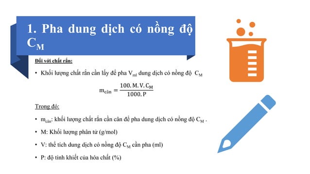 TÍNH TOÁN PHA CHẾ HÓA CHẤT PHÒNG THÍ NGHIỆM | PDF