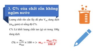 TÍNH TOÁN PHA CHẾ HÓA CHẤT PHÒNG THÍ NGHIỆM | PDF