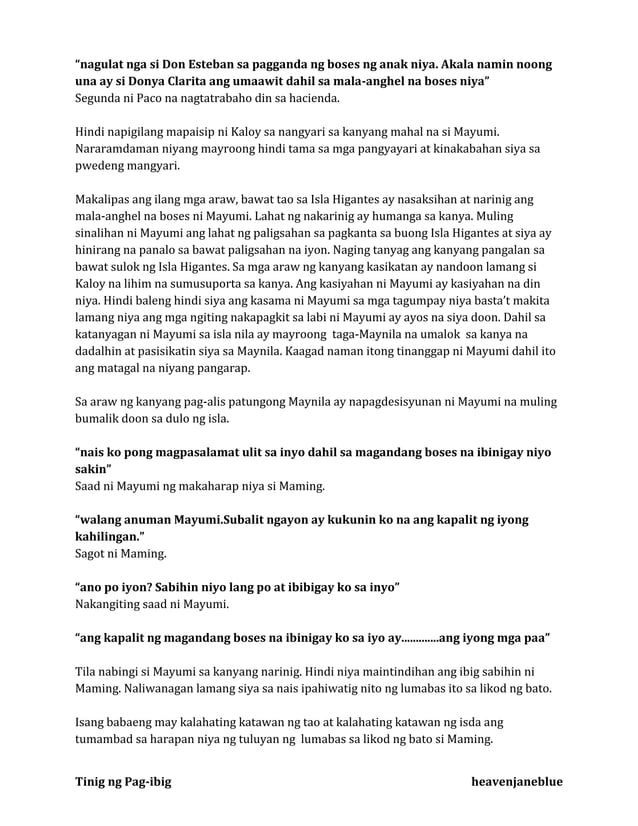 Tinig ng Pag-ibig (Short Story) | DOCX